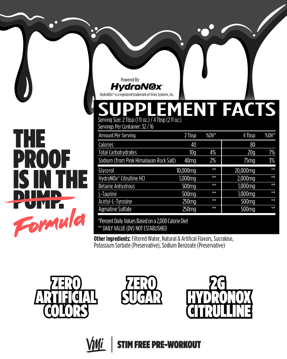 PUMP N' FLOW Stim Free Pre-Workout Pump Liquid w/ Glycerol – VMI Sports